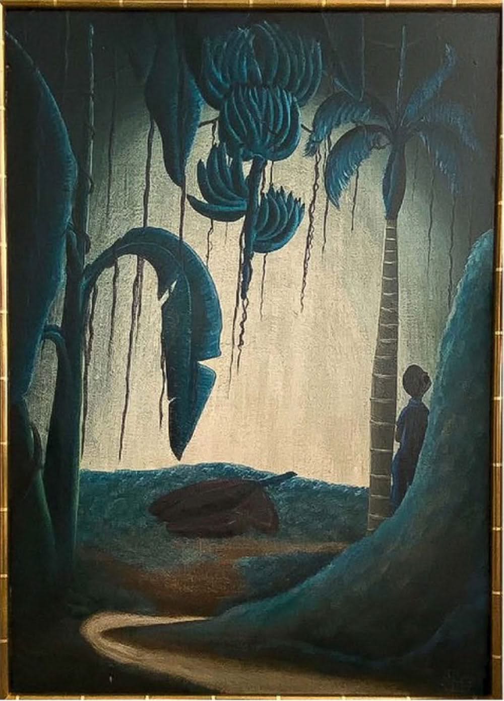 Bourmond Byron 42"x30" Banana Plantation Oil on Masonite Painting #20-