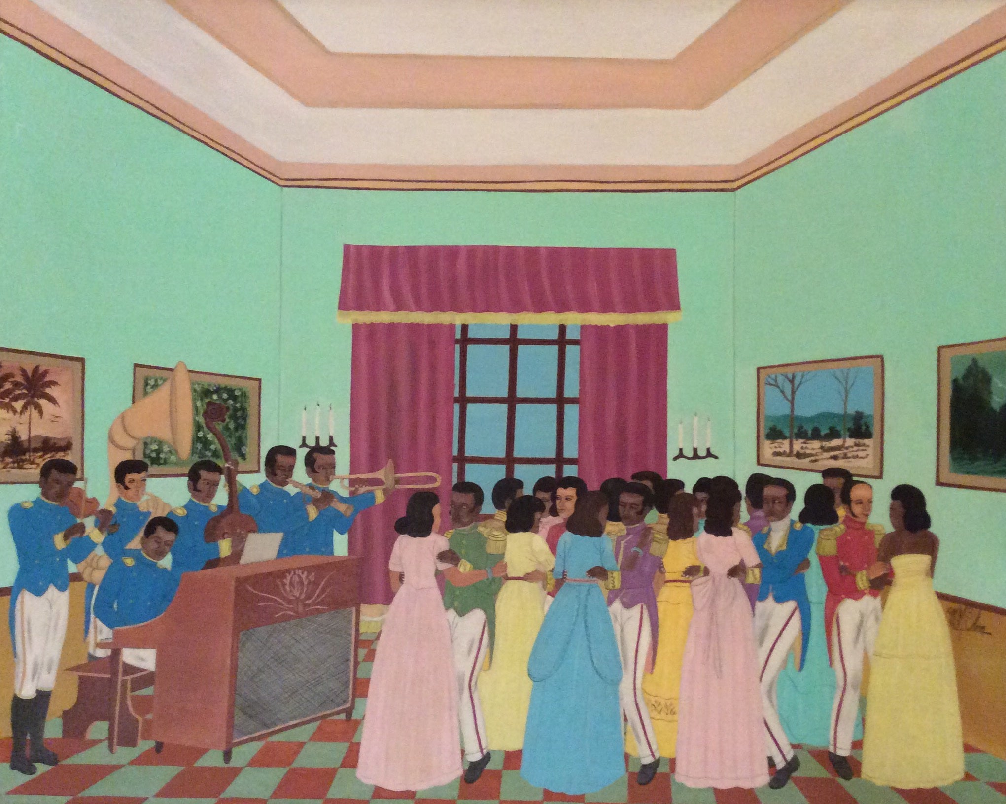 Michel M. Obin – The Ball of the Generals | Haitian Art Oil on Board ...