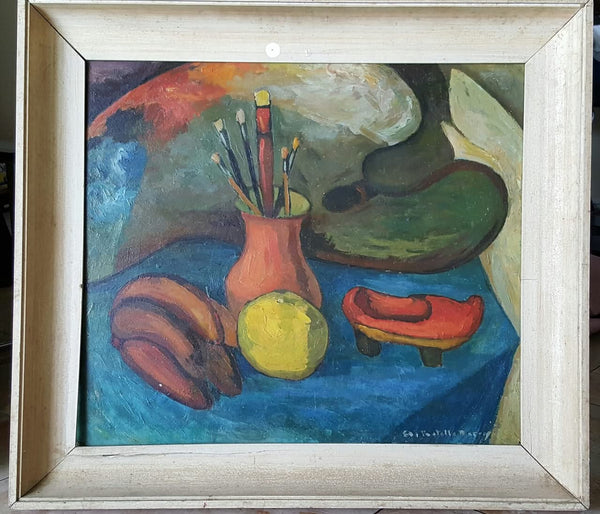 Angel Botello (1913-1986) 21"x23" Still Life Oil on Masonite #3-3-96GS