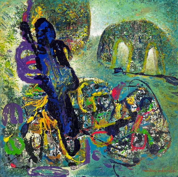 Philippe Dodard 24"x24" The Green Abstract 2021 Acrylic on Canvas #210